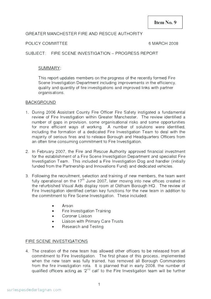Sample Fire Investigation Report Template - TEMPLATES EXAMPLE ...