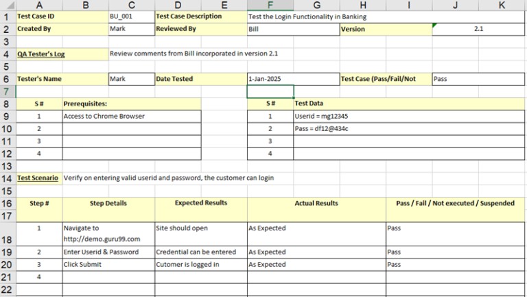 Test Summary Report Excel Template (4) - TEMPLATES EXAMPLE | TEMPLATES ...