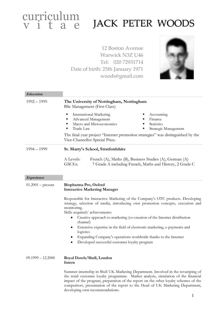Cv Templates Germany (7) - TEMPLATES EXAMPLE | TEMPLATES EXAMPLE