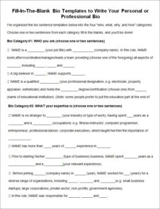 Free Bio Template Fill In Blank (3) - TEMPLATES EXAMPLE | TEMPLATES EXAMPLE