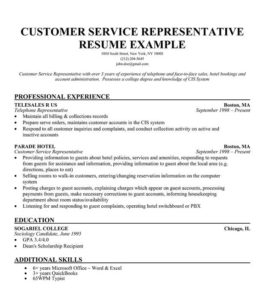 Resume Templates Customer Service (3) - TEMPLATES EXAMPLE | TEMPLATES ...