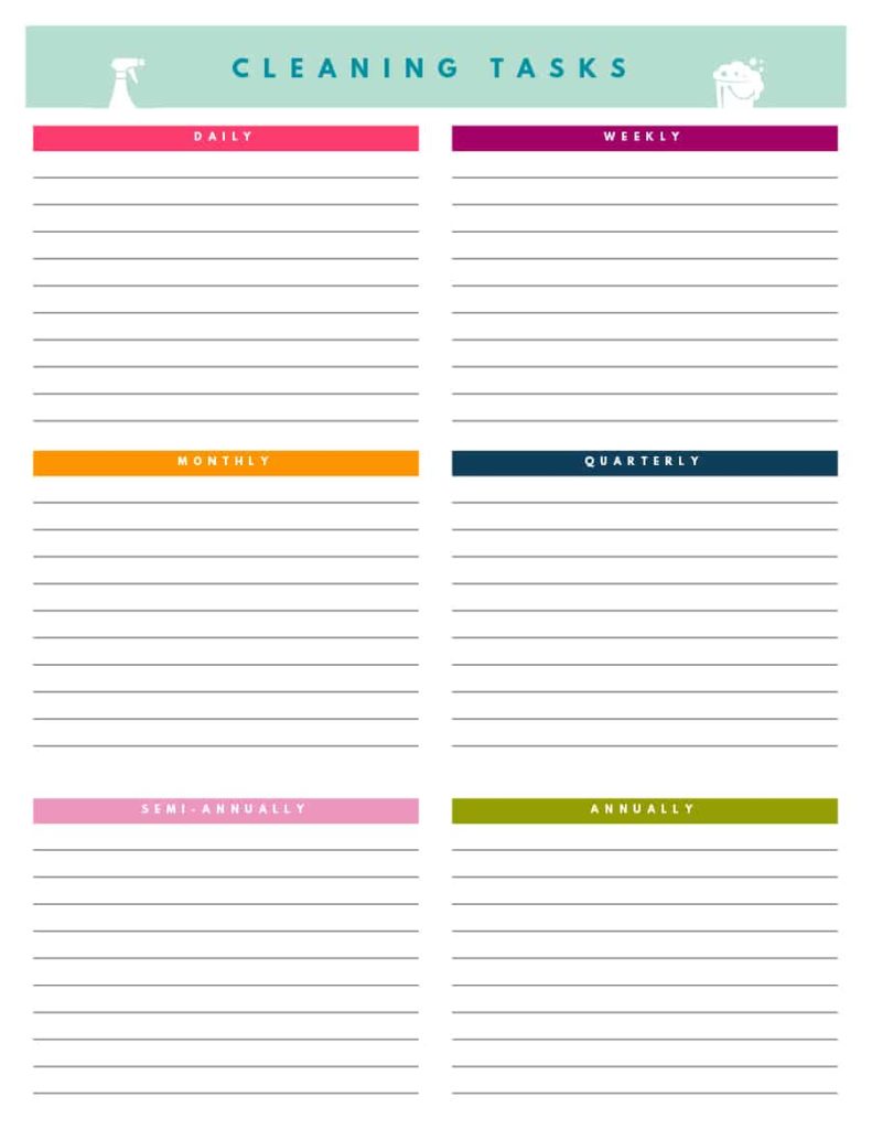 Blank Cleaning Schedule Template (3) - TEMPLATES EXAMPLE | TEMPLATES ...