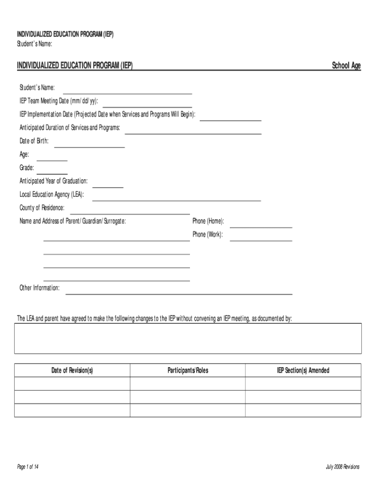Blank Iep Template (3) - TEMPLATES EXAMPLE | TEMPLATES EXAMPLE