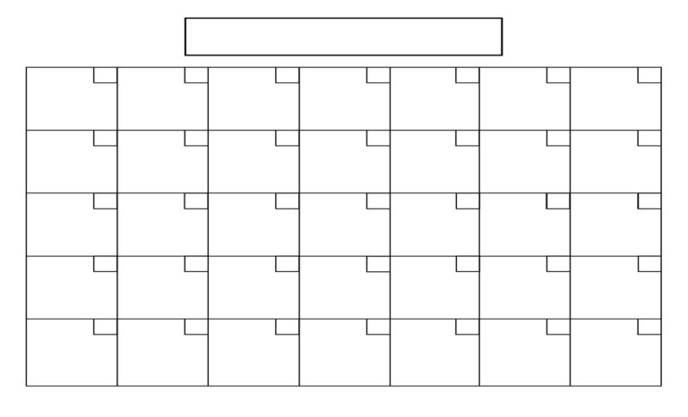 Blank One Month Calendar Template (7) - TEMPLATES EXAMPLE | TEMPLATES ...