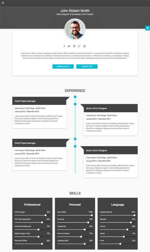 Resume Templates Html (2) - TEMPLATES EXAMPLE | TEMPLATES EXAMPLE