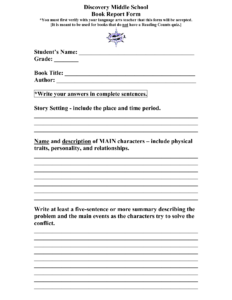 Book Report Template For 9th Graders (5) - TEMPLATES EXAMPLE ...