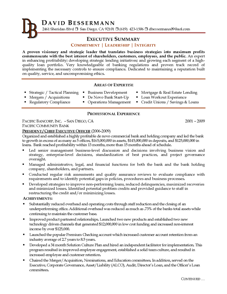 C Suite Resume Templates (2) - TEMPLATES EXAMPLE | TEMPLATES EXAMPLE