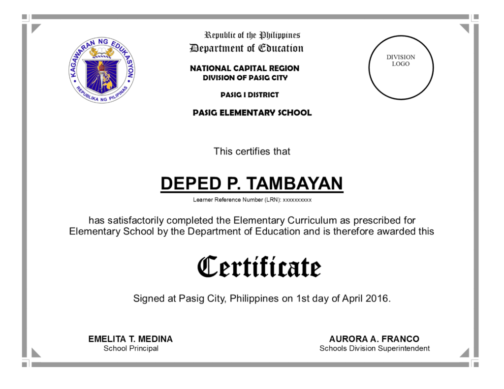 Grade 6 Graduation Certificate Templates (5) - TEMPLATES EXAMPLE ...