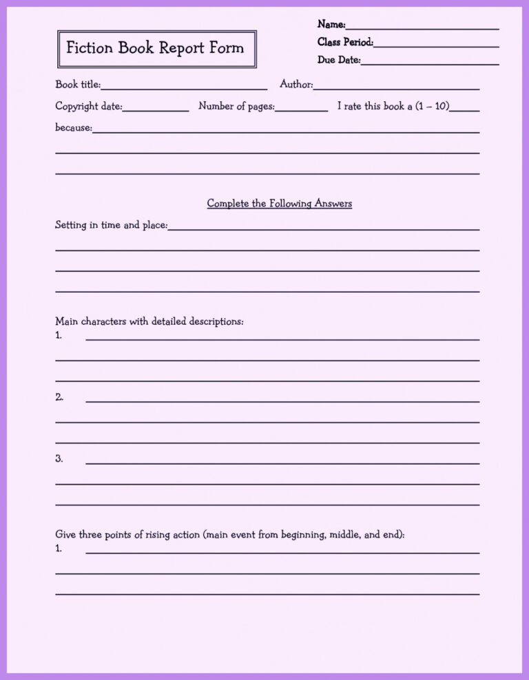 Grade 9 Book Report Template (3) - TEMPLATES EXAMPLE | TEMPLATES EXAMPLE