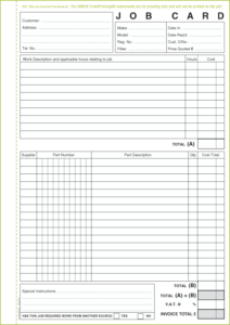 Job Card Templates Excel (2) - TEMPLATES EXAMPLE | TEMPLATES EXAMPLE