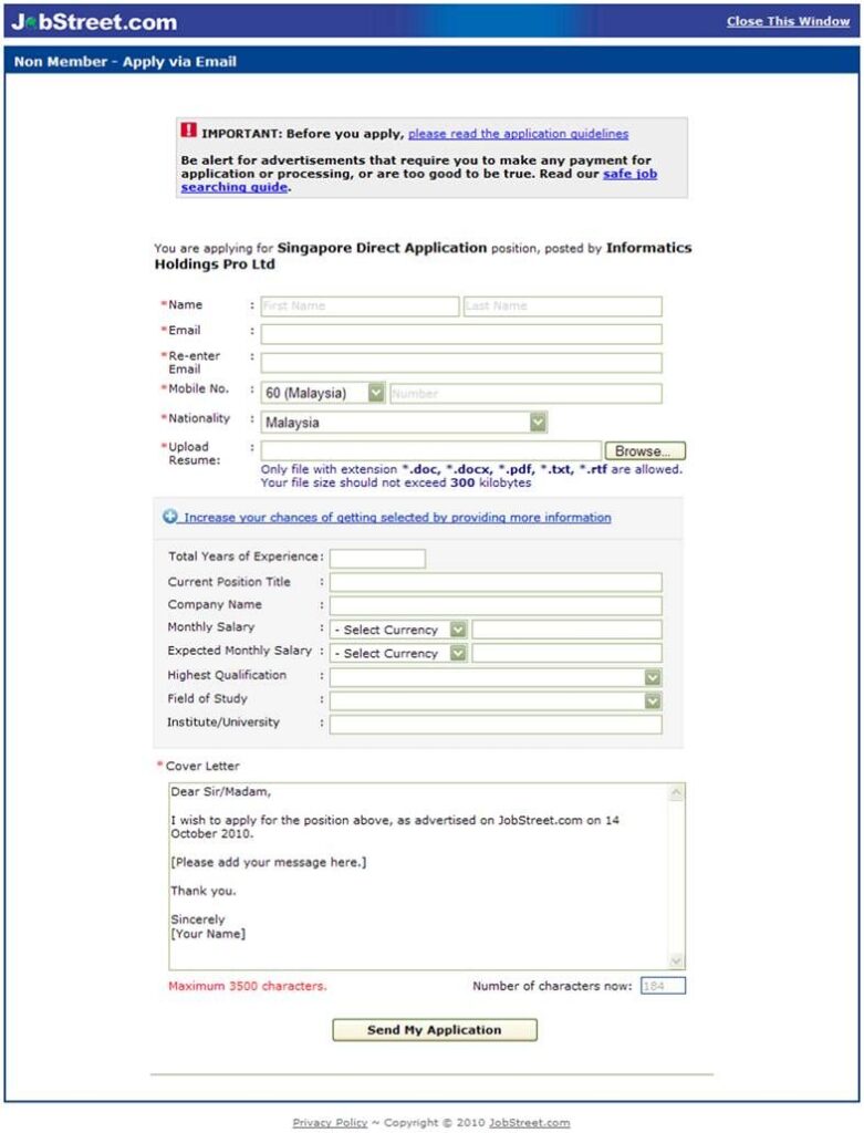 Resume Templates Jobstreet (8) - TEMPLATES EXAMPLE | TEMPLATES EXAMPLE