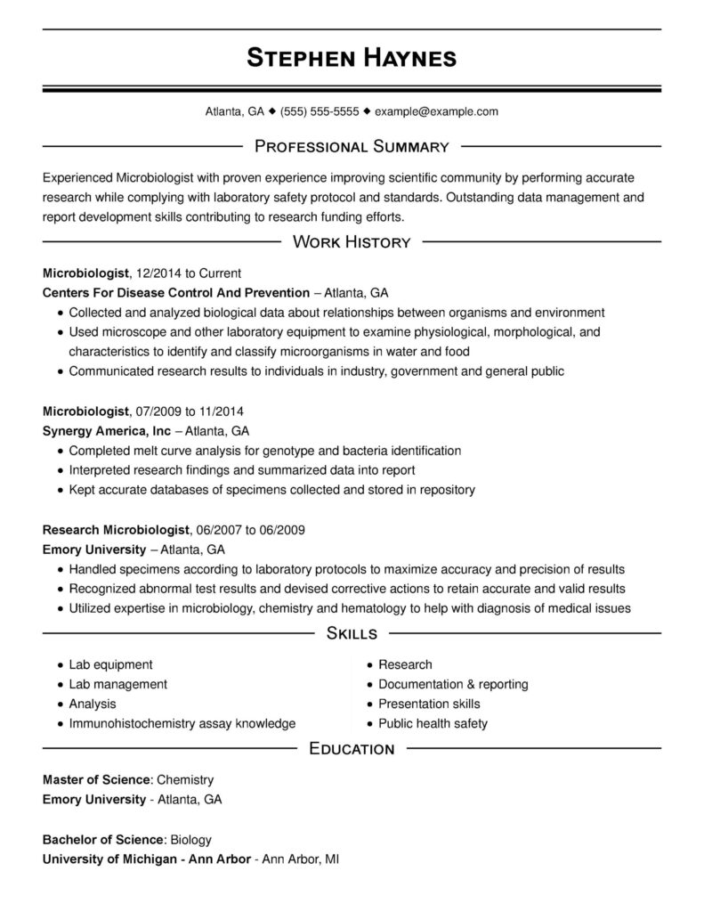 Resume Templates Science (4) - TEMPLATES EXAMPLE | TEMPLATES EXAMPLE