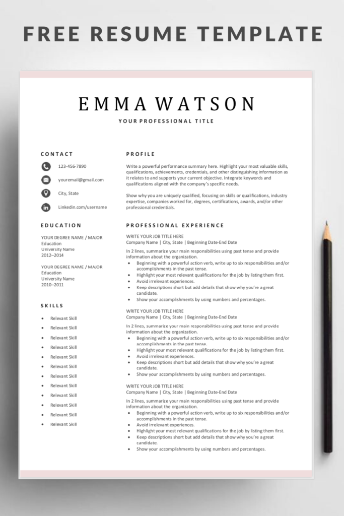 Resume Templates Simple Free (3) - TEMPLATES EXAMPLE | TEMPLATES EXAMPLE