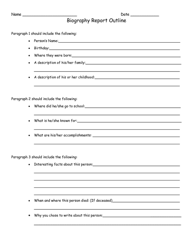 Biography Book Report Template 6th Grade (5) - TEMPLATES EXAMPLE ...