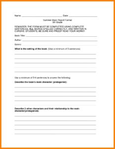 Book Report Template Grade 7 (2) - TEMPLATES EXAMPLE | TEMPLATES EXAMPLE