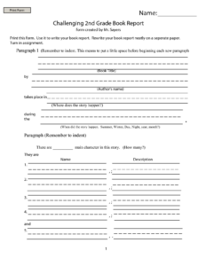 Book Report Template Grade 7 (3) - TEMPLATES EXAMPLE | TEMPLATES EXAMPLE
