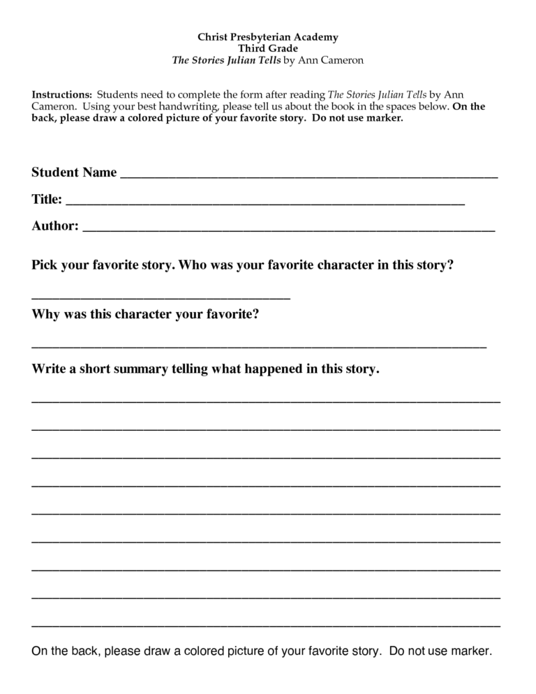 Book Report Template Grade 7 (5) - TEMPLATES EXAMPLE | TEMPLATES EXAMPLE