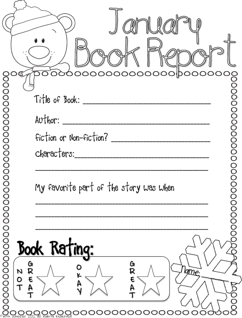 Book Report Template Kindergarten (1) - TEMPLATES EXAMPLE | TEMPLATES ...