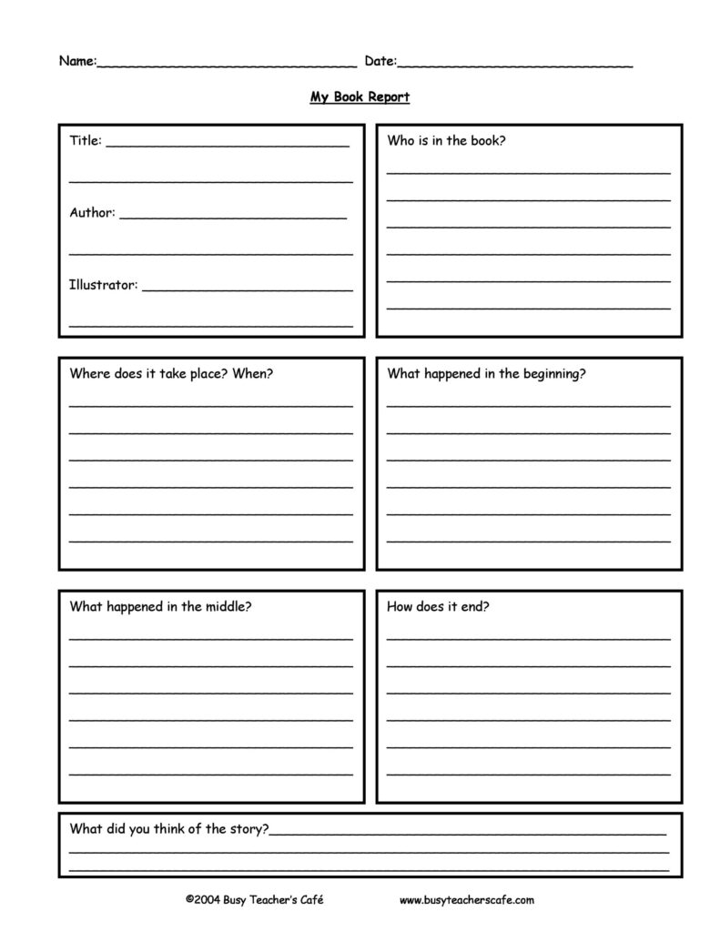 Book Report Template For 7th Graders (1) - TEMPLATES EXAMPLE ...