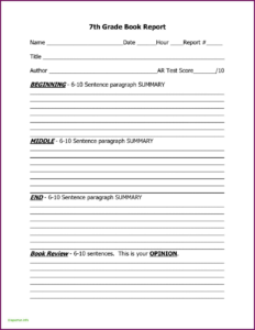 Grade 6 Book Report Template (6) - TEMPLATES EXAMPLE | TEMPLATES EXAMPLE