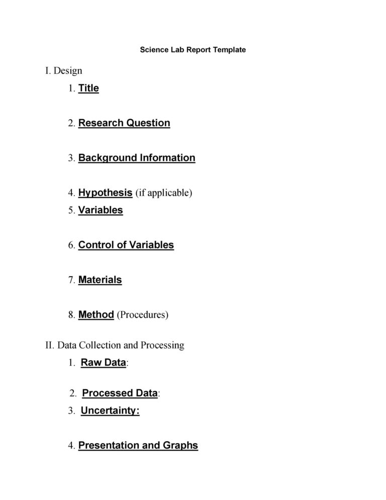 Grade 6 Lab Report Template 7 Templates Example Templates Example