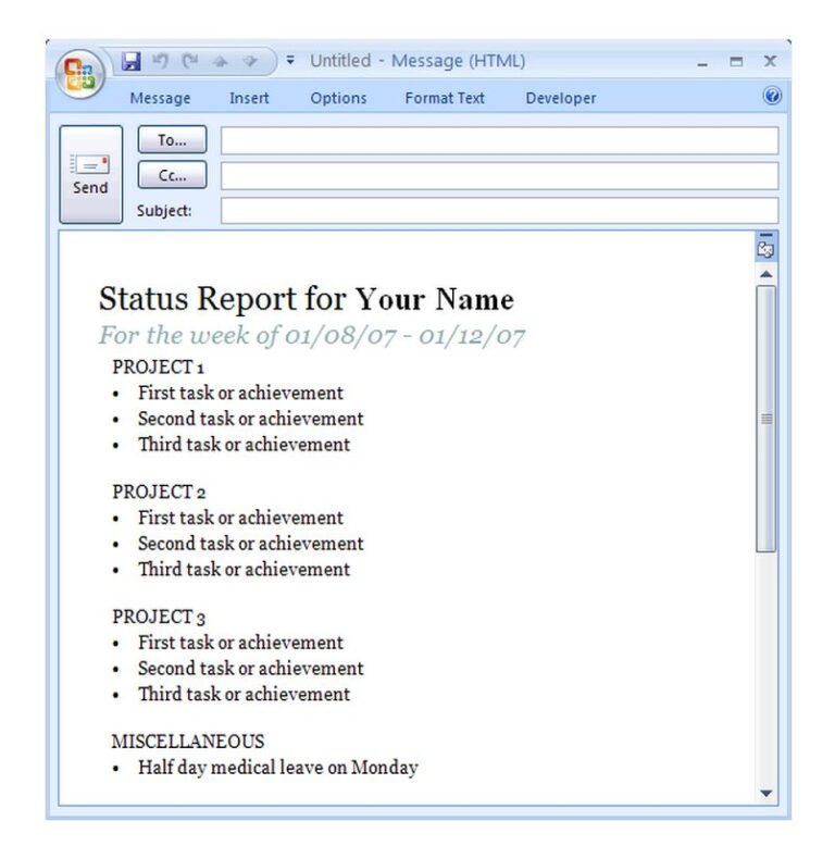 Report Template Email (1) - TEMPLATES EXAMPLE | TEMPLATES EXAMPLE