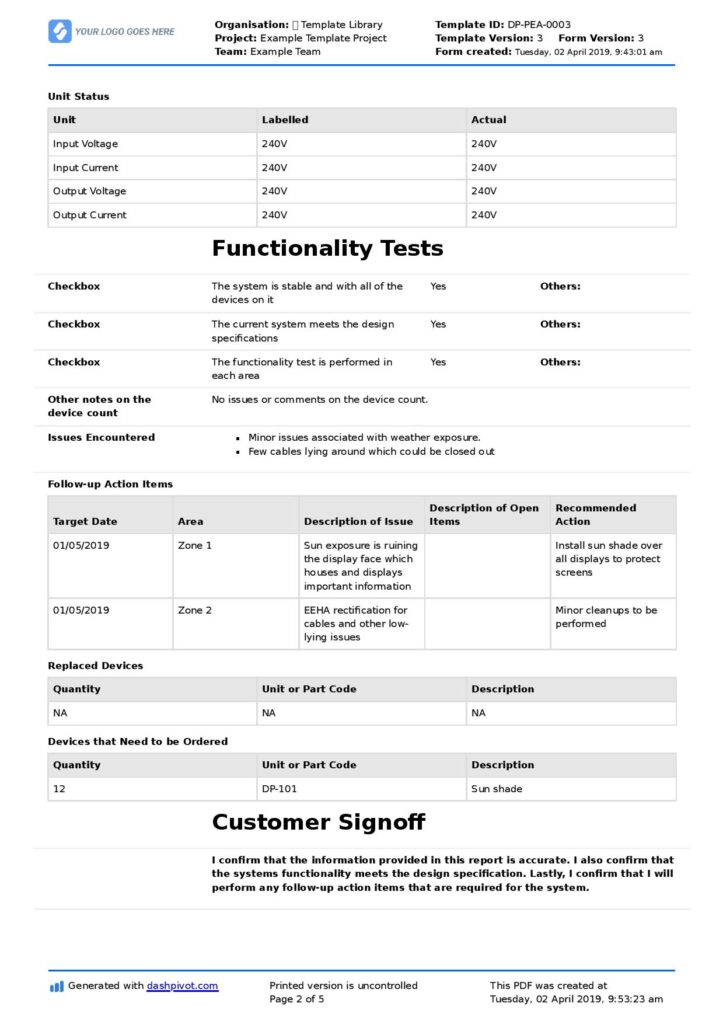 Service Report Template Xls (5) - TEMPLATES EXAMPLE | TEMPLATES EXAMPLE