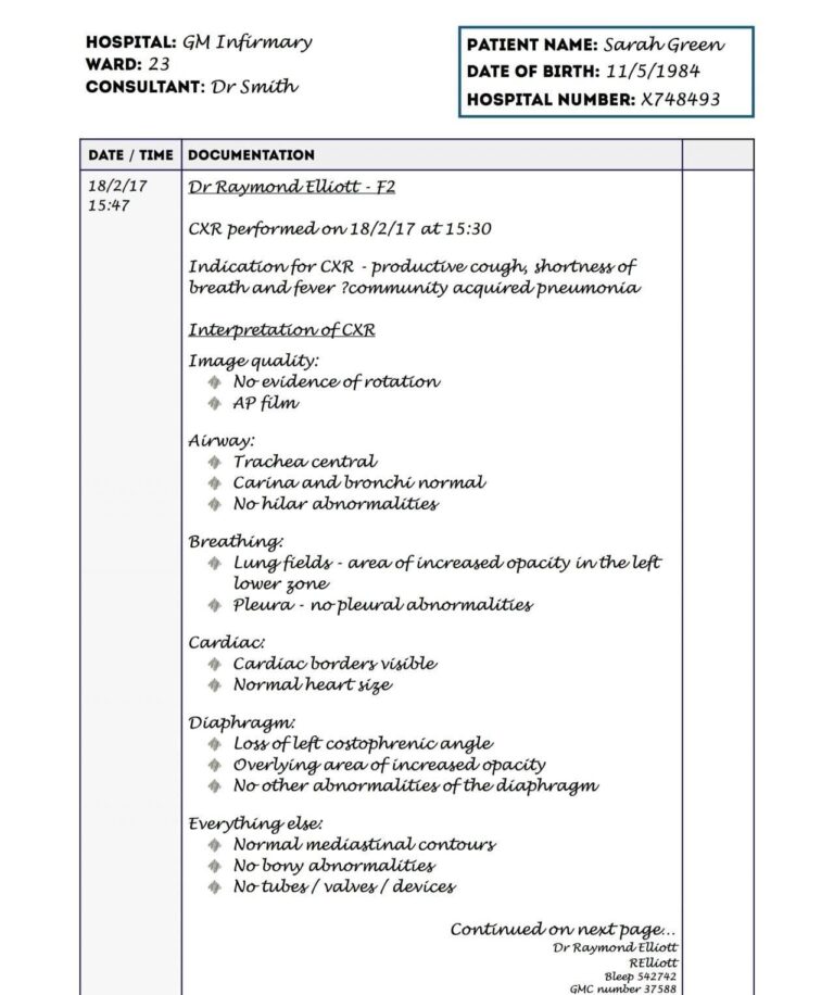 X Ray Report Template Chiropractic (1) - TEMPLATES EXAMPLE | TEMPLATES ...