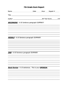 Book Report Template 5th Grade Pdf (2) - TEMPLATES EXAMPLE | TEMPLATES ...