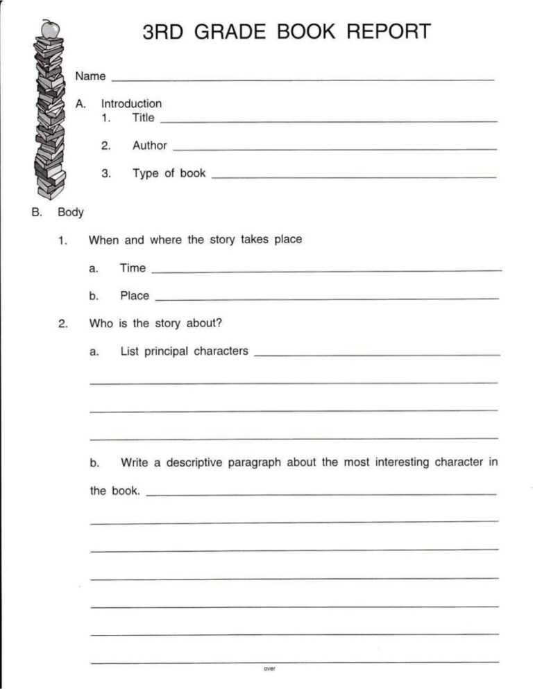 Book Report Template 3rd Grade Pdf - TEMPLATES EXAMPLE | TEMPLATES EXAMPLE