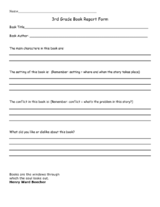 Book Report Template 3rd Grade Pdf - TEMPLATES EXAMPLE | TEMPLATES EXAMPLE