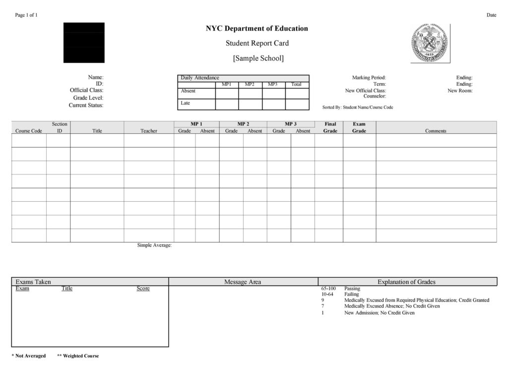 Grade 9 Report Card Template (7) - TEMPLATES EXAMPLE | TEMPLATES EXAMPLE