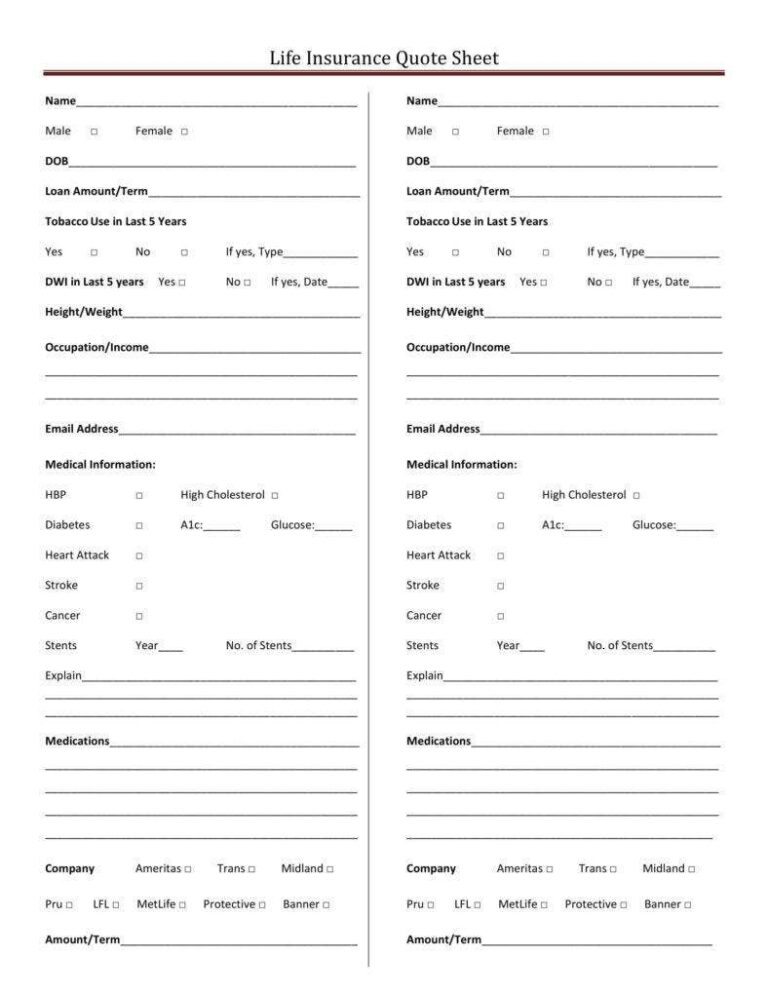 Insurance Template Free - TEMPLATES EXAMPLE | TEMPLATES EXAMPLE